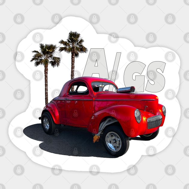 1941 Willys Coupe Gasser Ags Gasser Sticker Teepublic